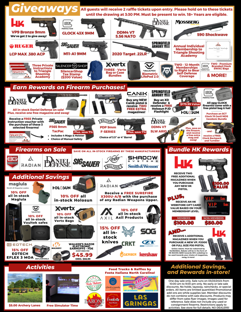 Sales Events - Triangle Shooting Academy