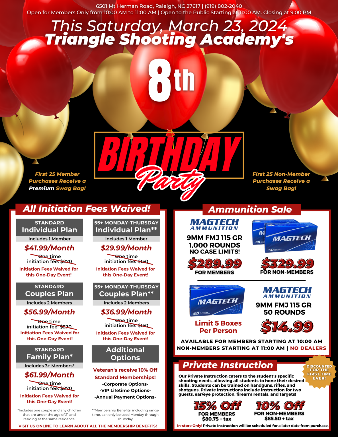Sales Events - Triangle Shooting Academy